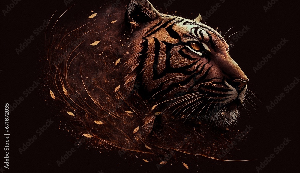 Angry tiger face pictorial mark logo illustration image Ai generated ...