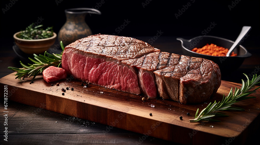 Angus beef striploin grain wagyu fresh cattle illustration picture AI ...