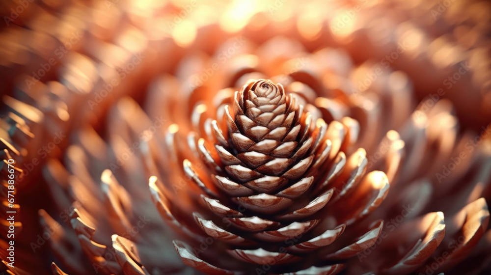 Macro image of a pinecone, showing the Fibonacci spiral and fractal ...