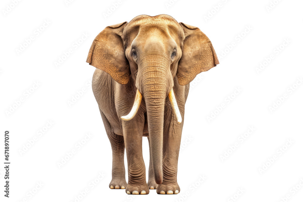 Elephant standing - Thailand. Full-length image of an Asian elephant ...