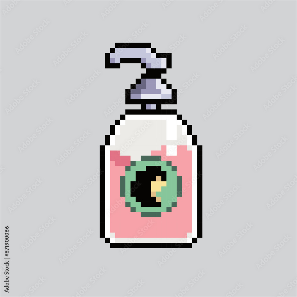 Pixel art illustration Shampoo. Pixelated Shampoo. Shampoo Bottle ...