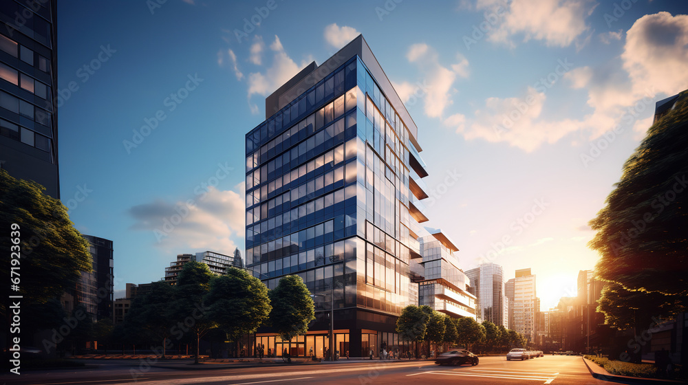 Metropolitan Scene with Skyscrapers, Contemporary Architecture, and ...