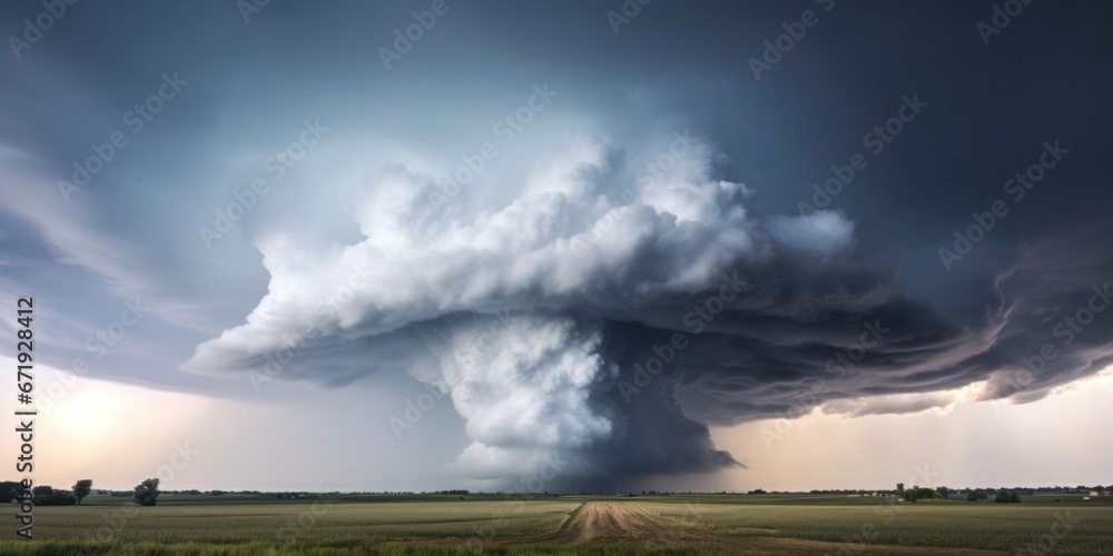 A Large Storm Cloud Forming a Menacing Storm with Lightning, Thunder ...
