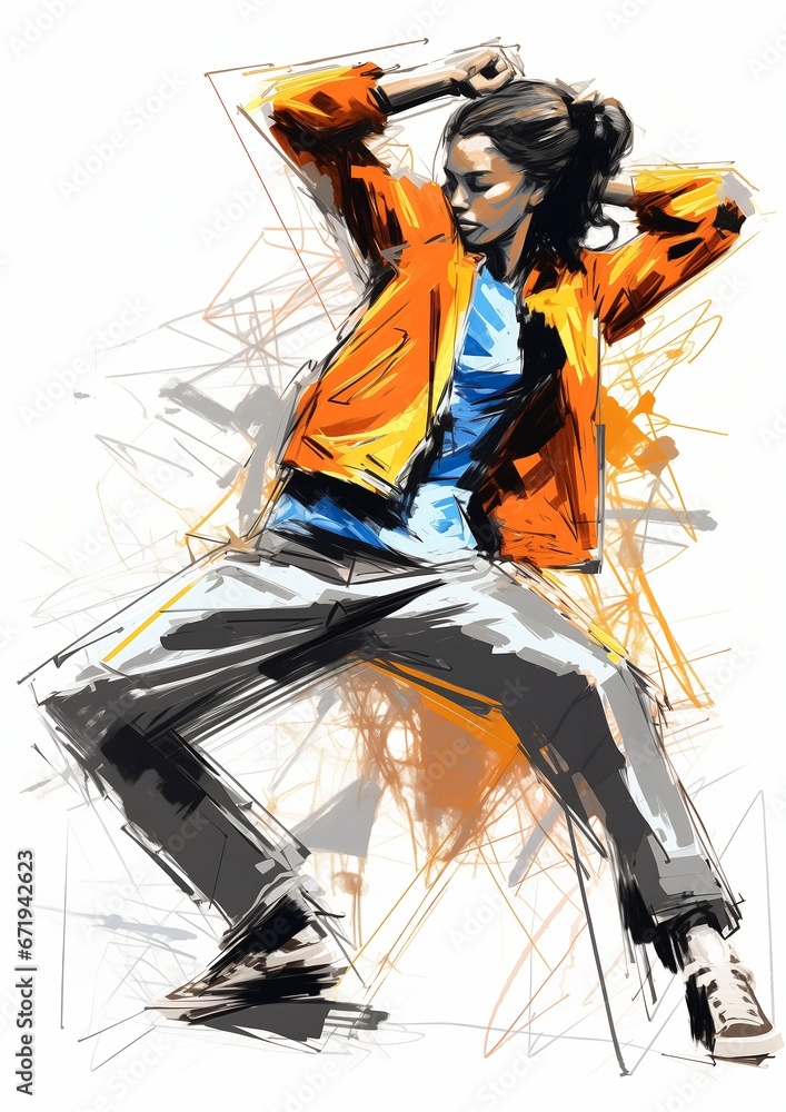 man jacket jeans posing dynamic dance precise vector trace urban ...