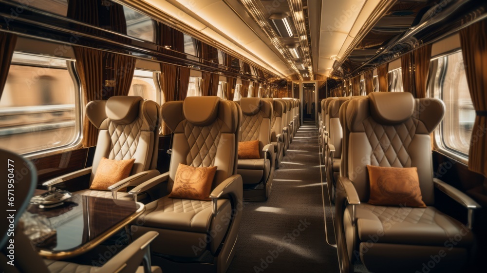 Luxurious and classic interior private train, Premium Business Class ...