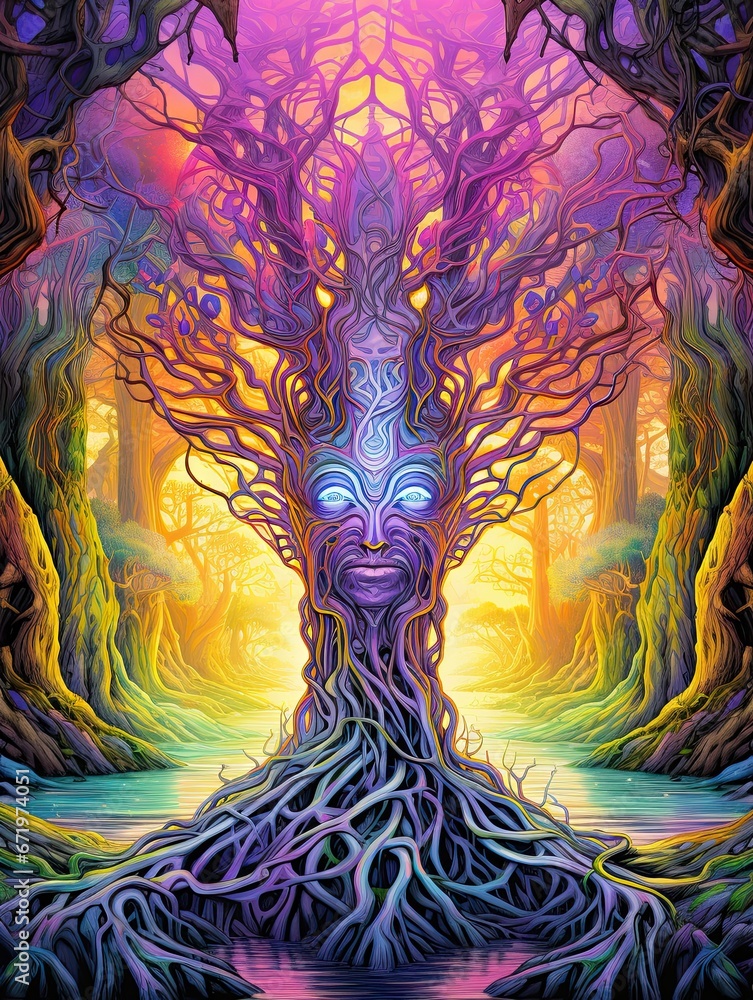 Psychedelic AI Art: Machine's Interpretation of a Trip Image Stock ...