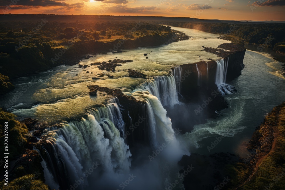 Bird's-eye view photography of natural wonders such as waterfalls ...
