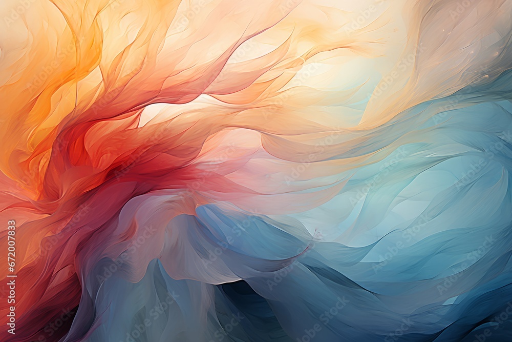 Abstract art painting featuring swirls of colors arranged in a floral ...