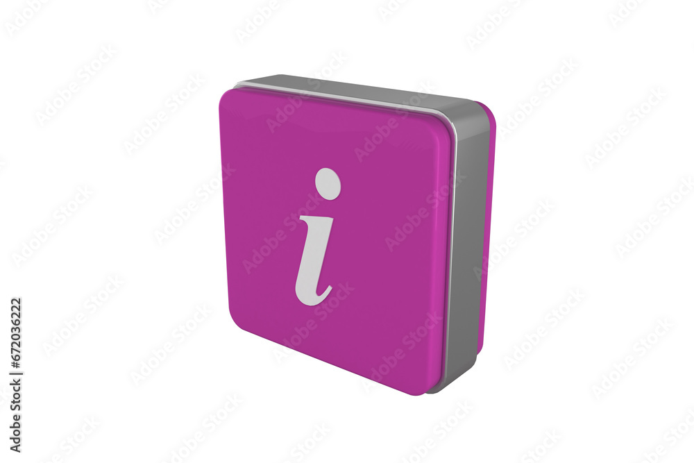 Digital png illustration of purple 3d icon with i letter on transparent ...