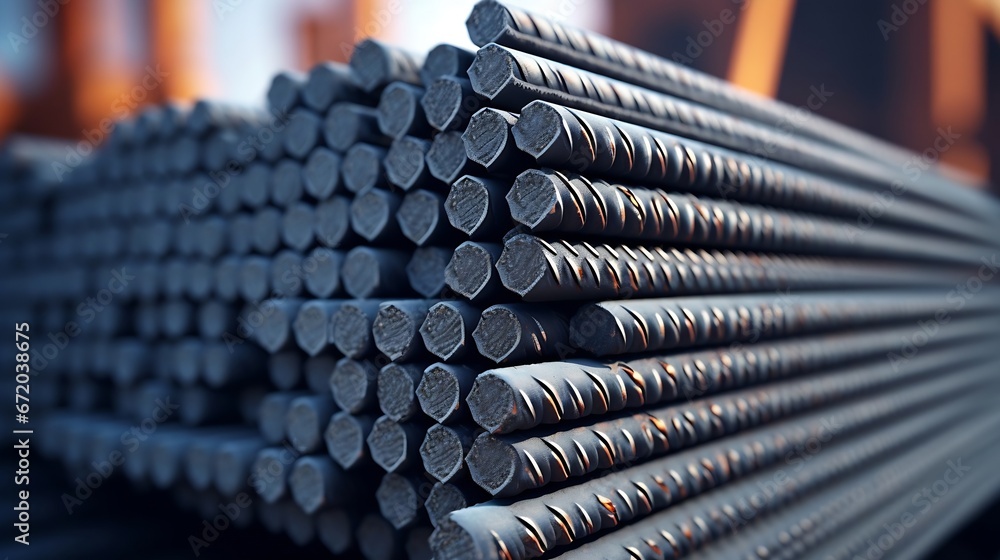 Tied iron rebar close up. Reinforced concrete structure steel bar set ...