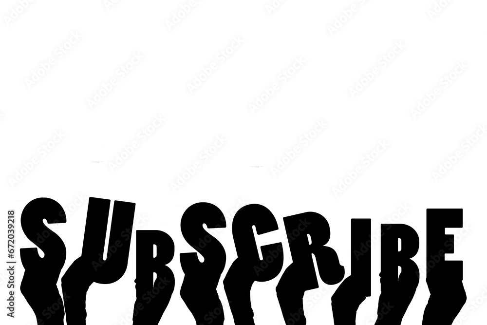 Digital png illustration of hands with subscribe text on transparent ...