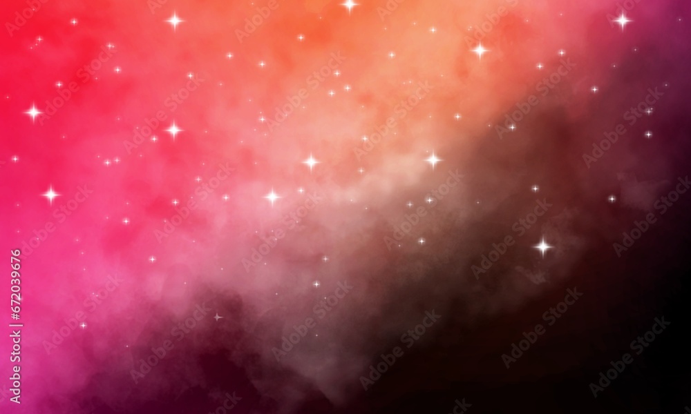 Starry Night and solar system planets and starlight with fantasy ...