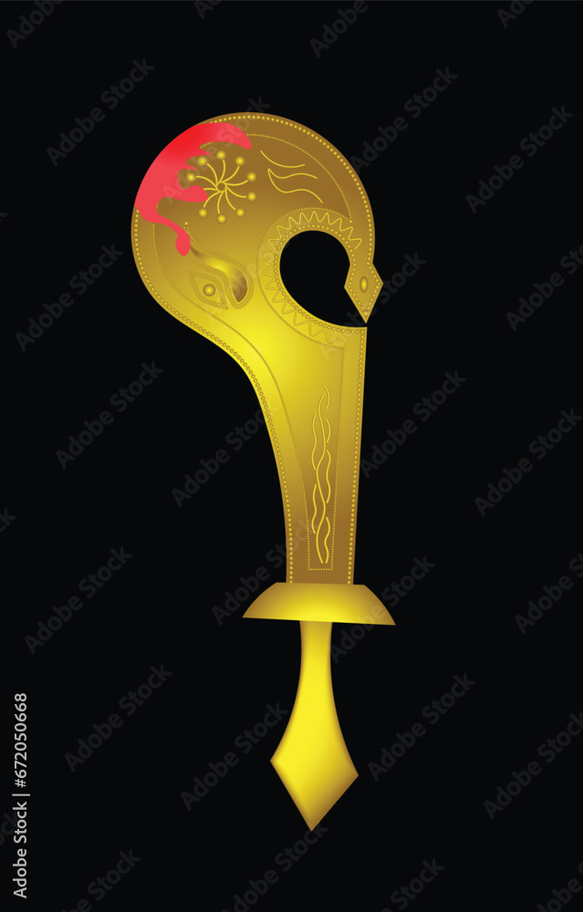 Sickle Shaped Weapon of Goddess Kali happy kali puja vector ...