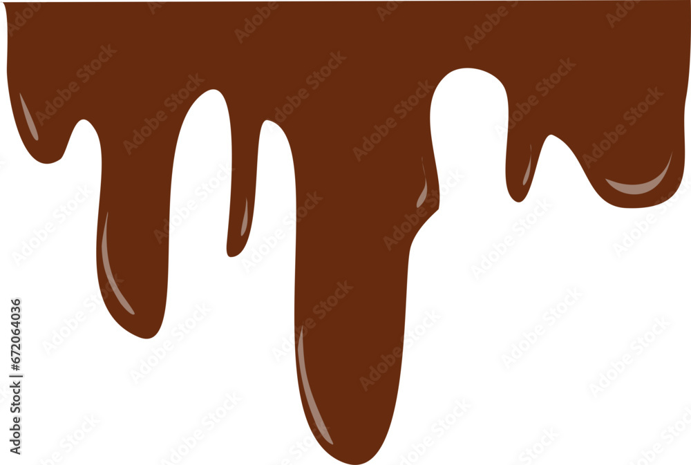 Delicious flowing melted chocolate border illustration with transparent ...