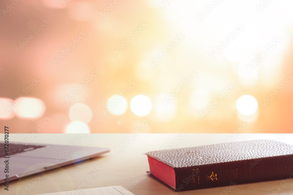 holy bible sunrise landscape background Stock Photo | Adobe Stock