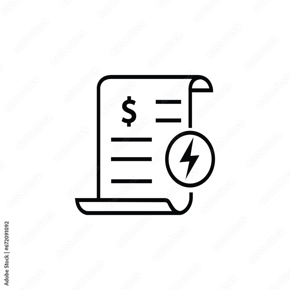 Energy utility bill icon. Clipart image isolated on white background ...