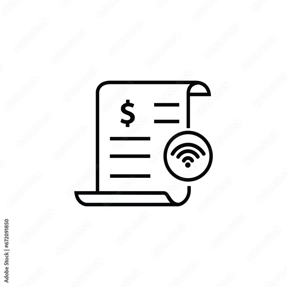 Internet bill invoice icon. Clipart image isolated on white background ...