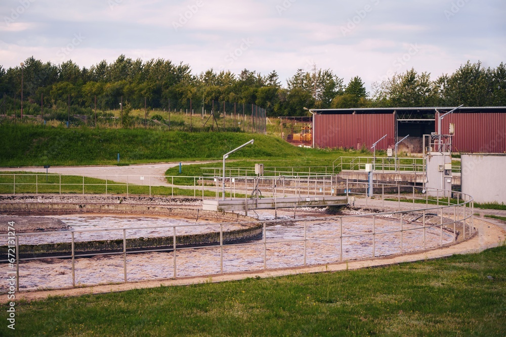 Wastewater management and filtering at the modern sewer facility ...
