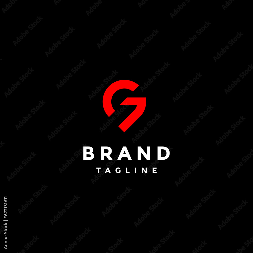 Simple Red G Spot Logo Design. Initial Letter G Shaped Hot Spot Pin ...