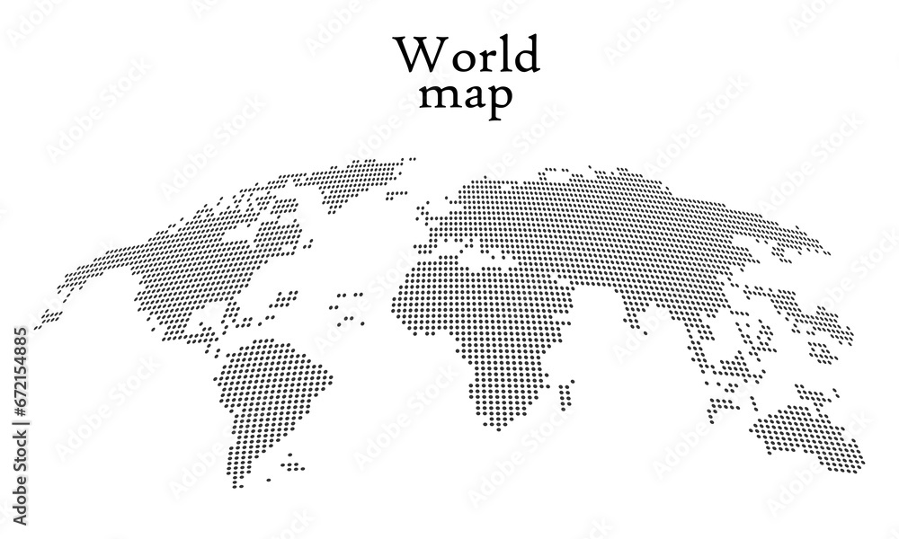 Perspective world map infographics. Modern perspective world map with ...