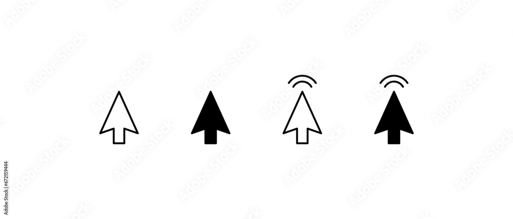 Vetor de Computer mouse click cursor black arrow icons set. Cursor icon. Vector illustration ...