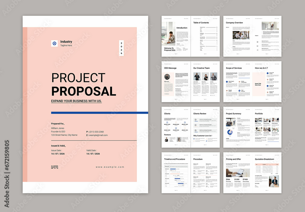 Project Proposal Template Stock Template | Adobe Stock
