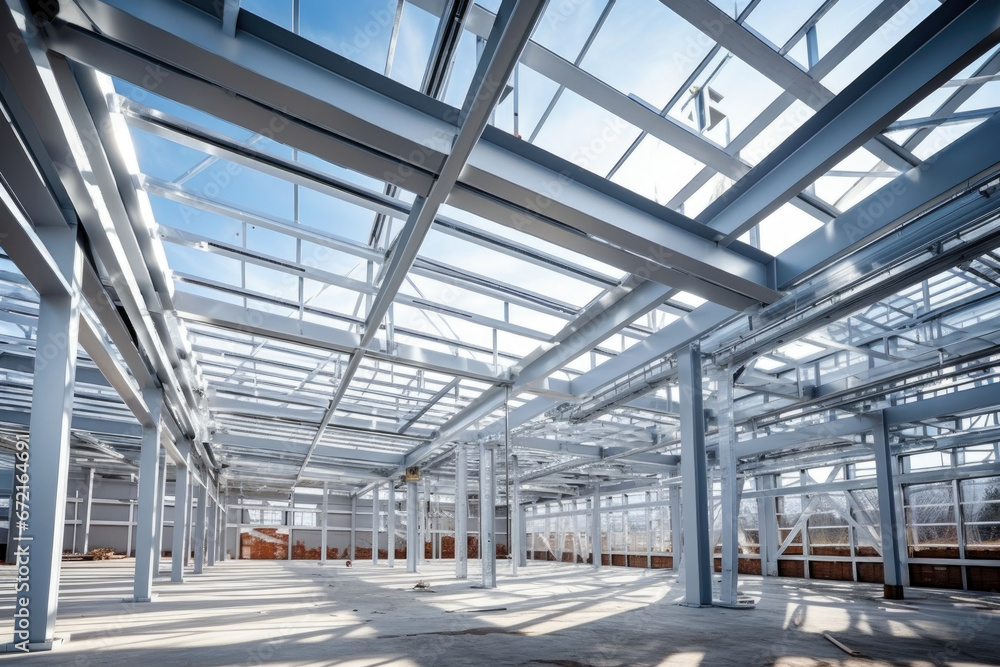 greenhouse. interior modern of a building, design of steel frame ...