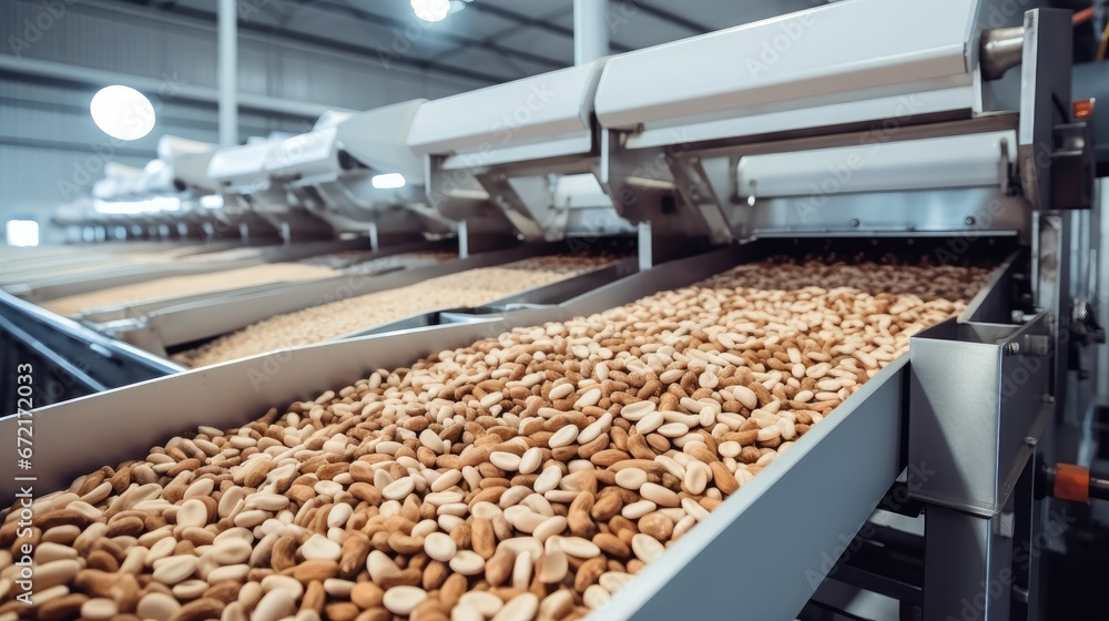 Almonds are separated and sized during the hulling process, pine nut ...