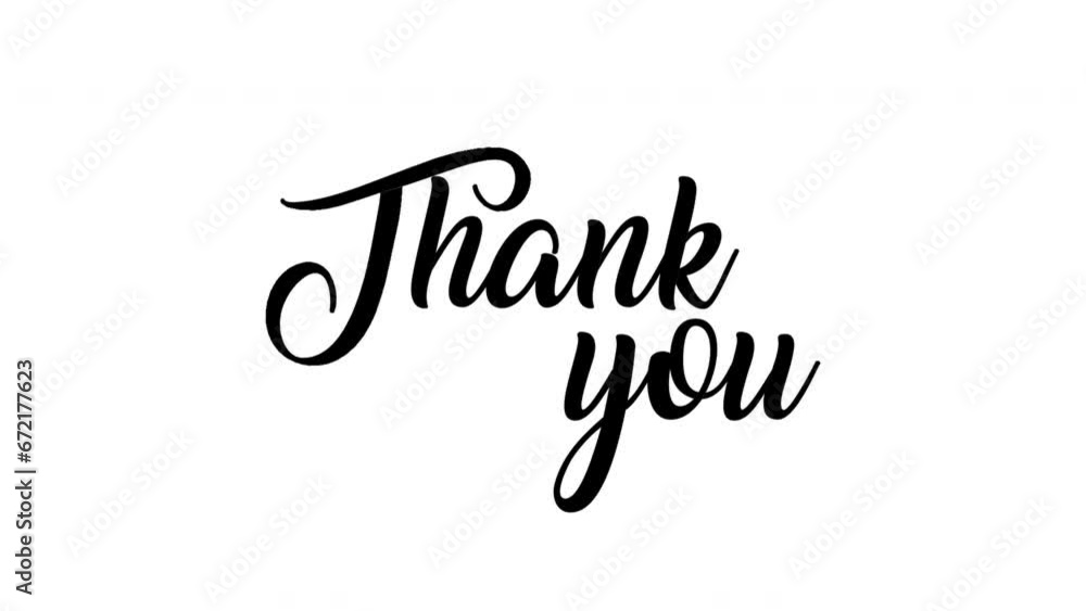 Vidéo Stock Animated Thank You with black Lettering On White Background ...