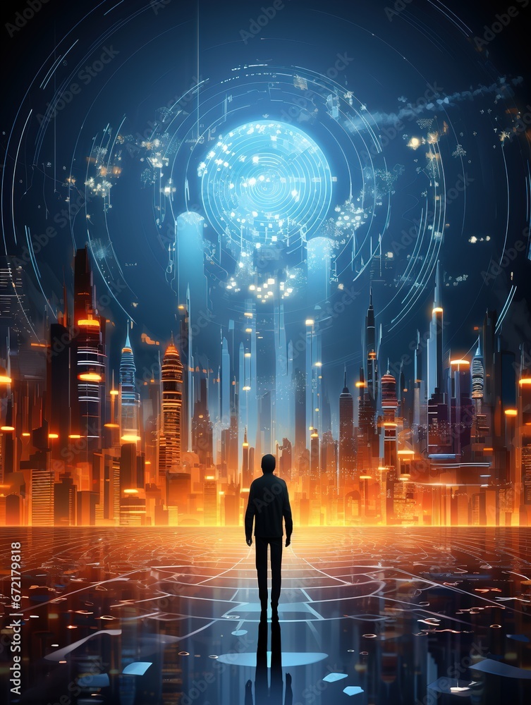 Visualization of the relationship between humans and artificial ...