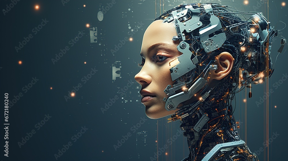 Visualizing a female version of artificial intelligence. Ai generative ...