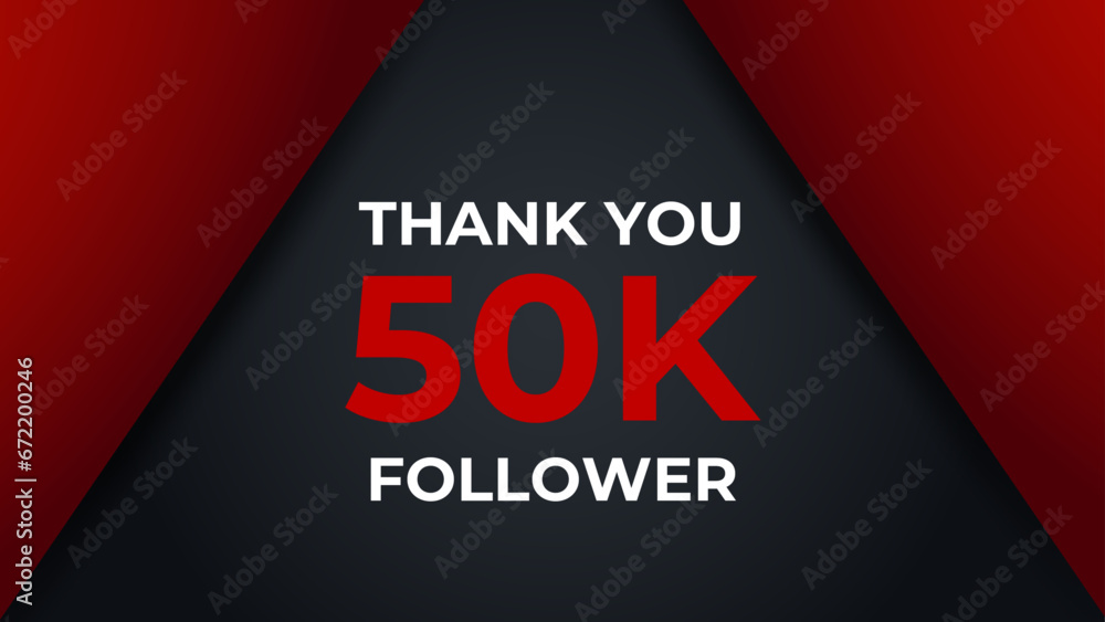 Thank you 50k followers congratulation template banner. 50k celebration ...