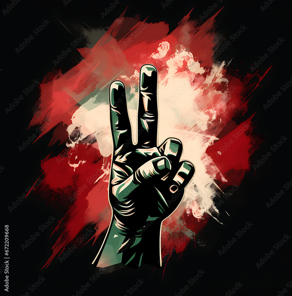 I stand with Palestine with hand icon and palestine flag. Save Gaza ...