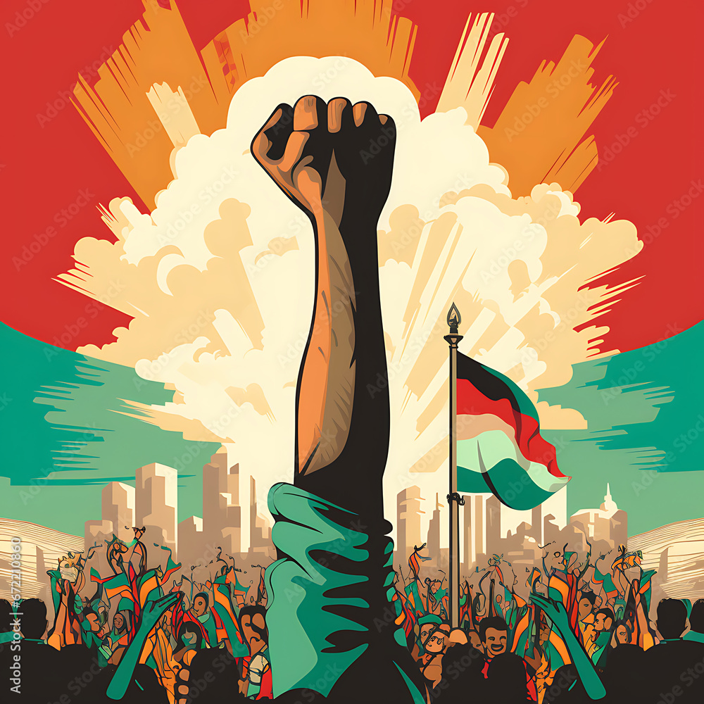 I stand with Palestine with hand icon and palestine flag. Save Gaza ...