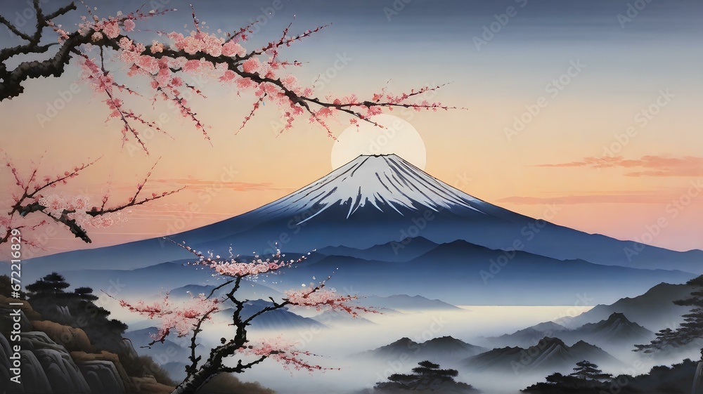 Graceful tradition of japan background image generative AI Stock ...