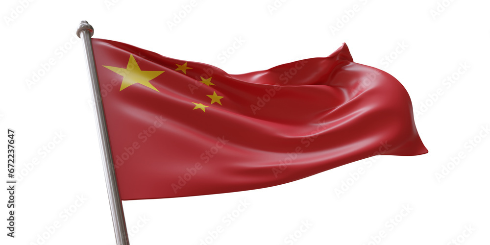China flag waving isolated on white transparent background, PNG. Stock ...