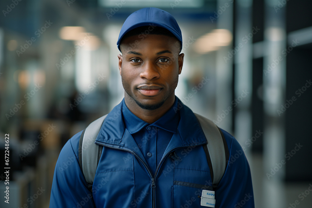 Generative AI image of handsome man postman mail carrier wear uniform ...