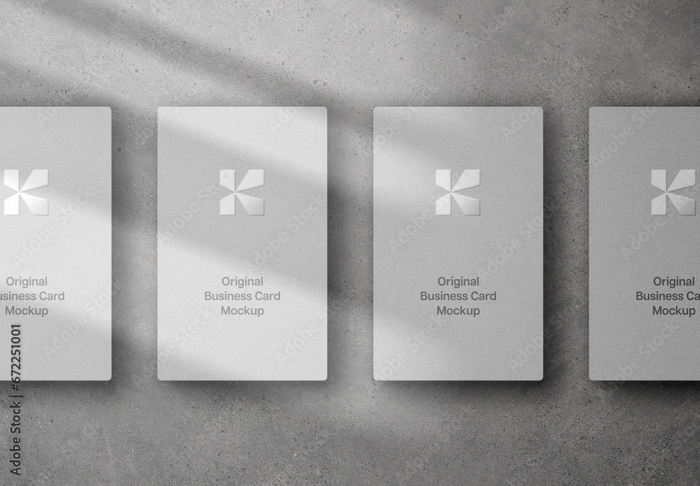 Minimalist Realistic Paper Texture Business Card Mockup Template Stock ...