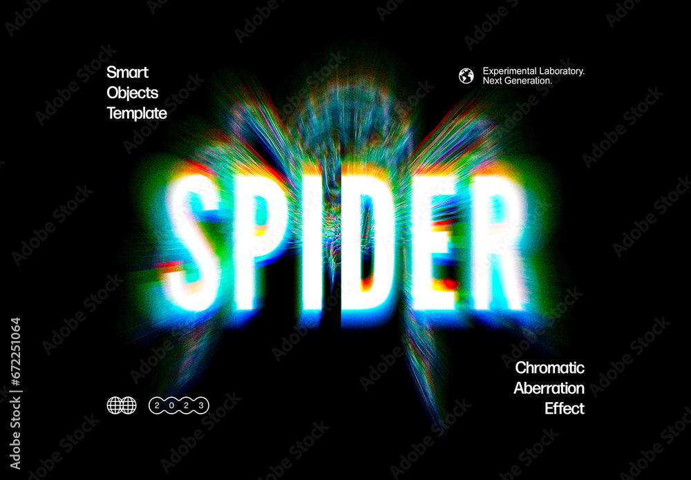 Chromatic Aberration Photo Effect Mockup Stock Template | Adobe Stock