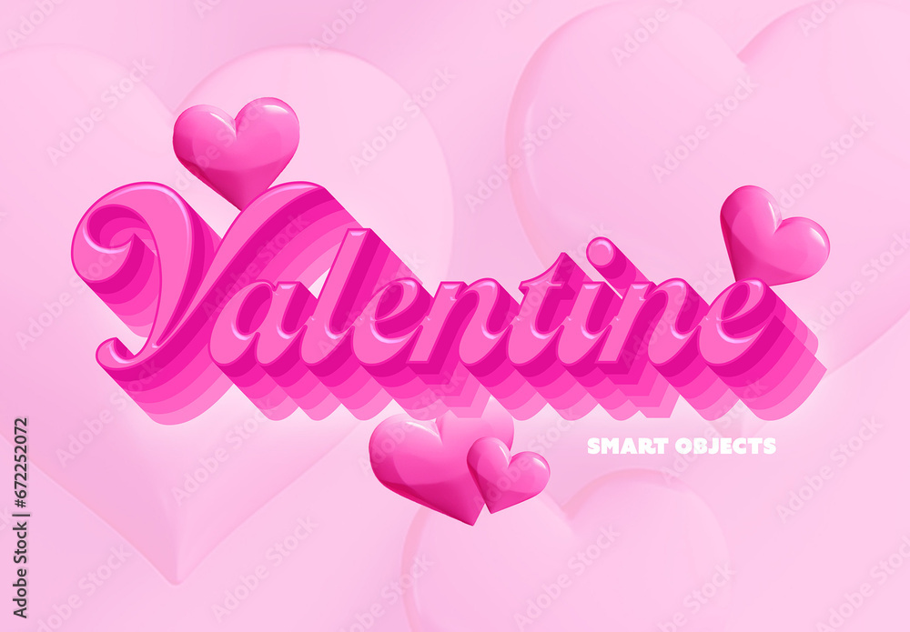 Valentines Day Text Effect Mockup Stock Template | Adobe Stock