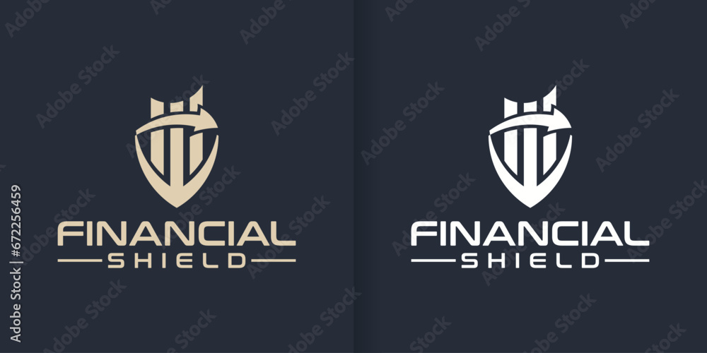 collection of logo designs for safe investments with shield shapes and ...