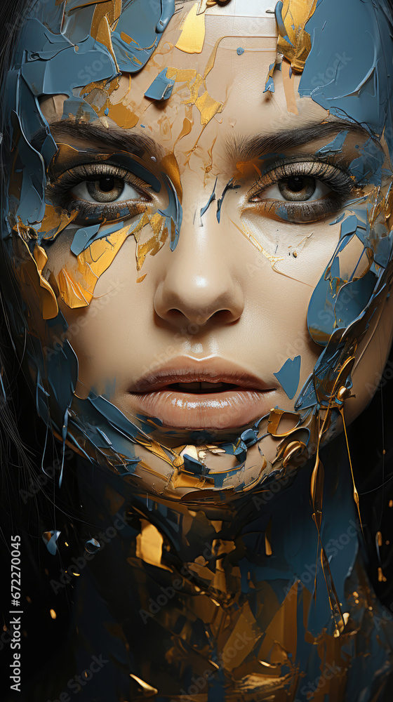 Ultra Detailed Artistic Photography Of Geometrical Woman, Background ...
