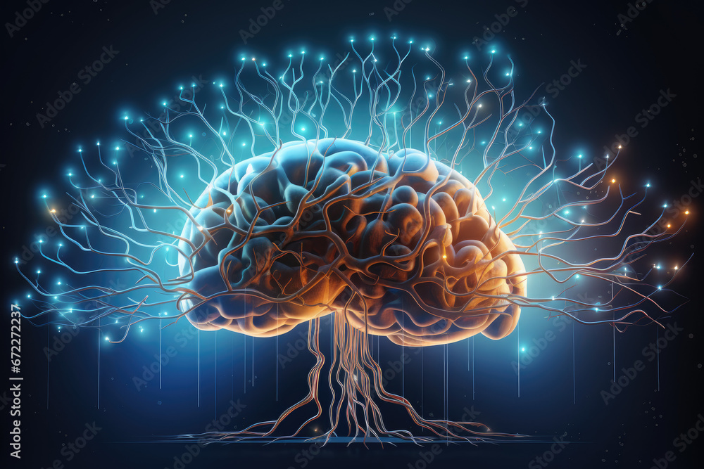 neural map of the human brain showing connections for the brain ...