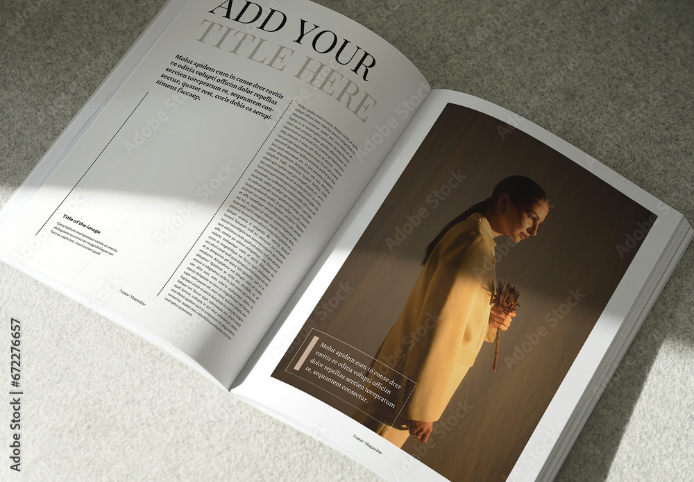 Magazine Mockup with Editable Customizable Content 02 Stock Template ...