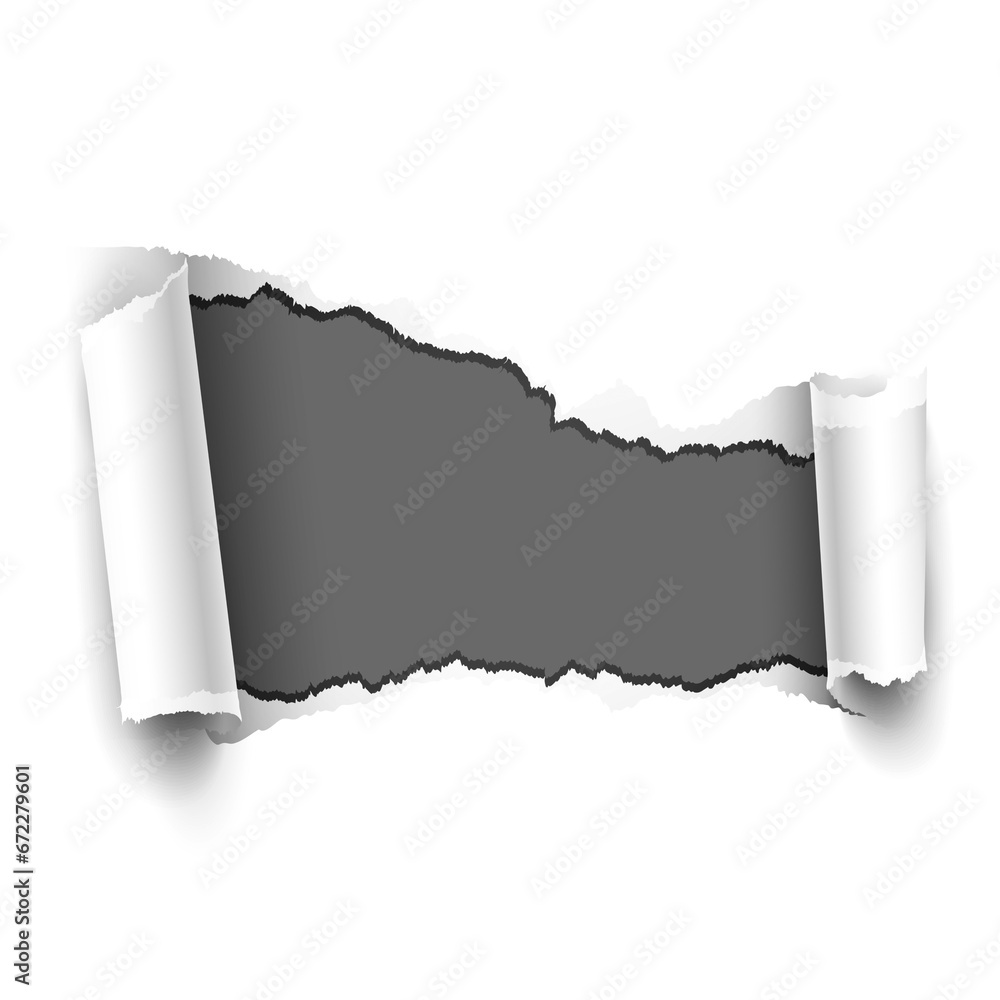 Paper hole with torn edges design template. Royalty high-quality free ...