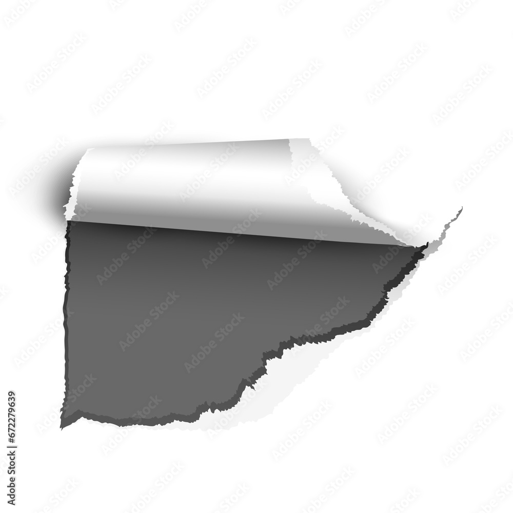 Paper hole with torn edges design template. Royalty high-quality free ...