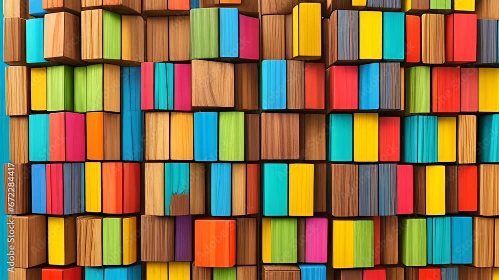 background made of colorful cubes,Arrangement of colorful wooden blocks ...