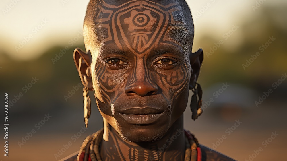 AI Generated portraits of tribes people all around the world Stock ...