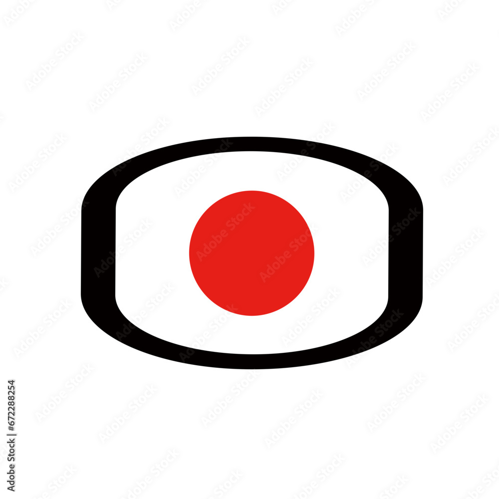 flag of japan icon rounded rectangle black border vector svg red dot ...