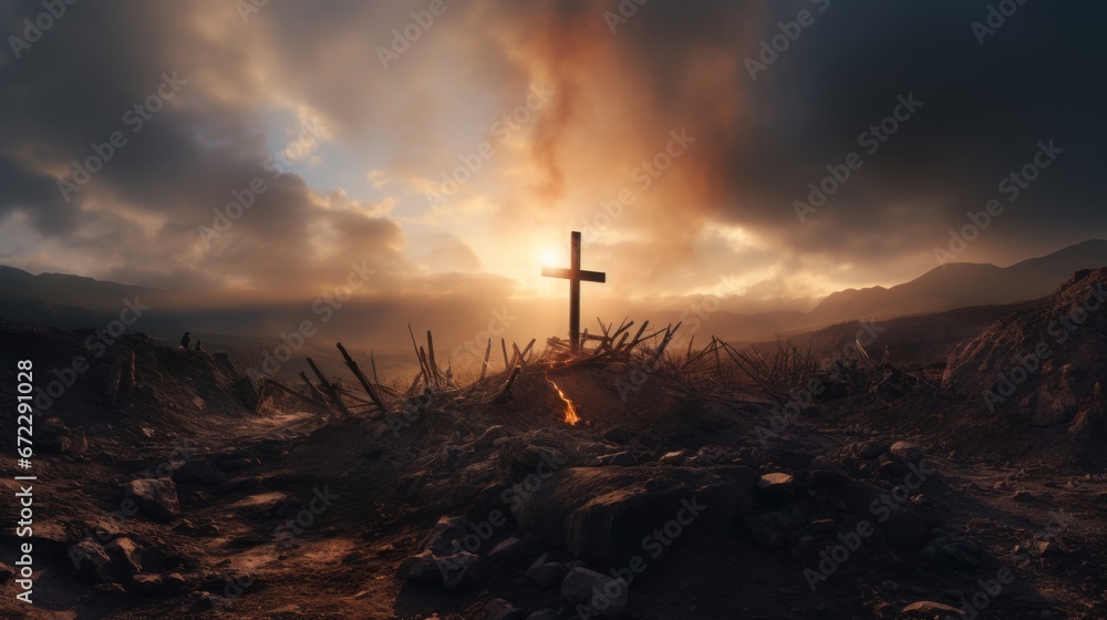 holy cross symbolizing the death and resurrection of Jesus Christ Stock ...